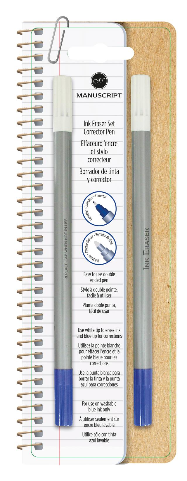 MANUSCRIPT Ink Eraser Corrector Pen - Pack of 2 | HP00053874 | Hope