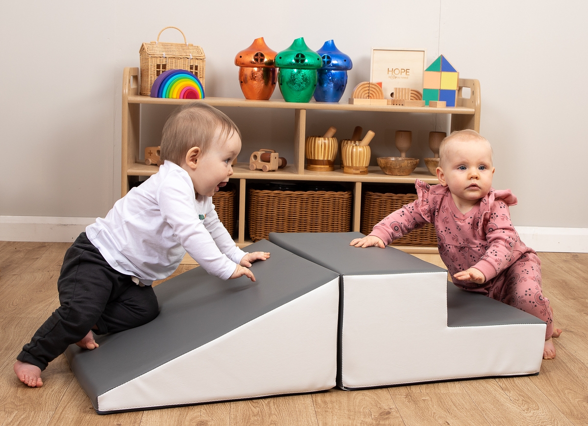 Soft Play Step & Ramp Set from Hope Education - Grey & White ...