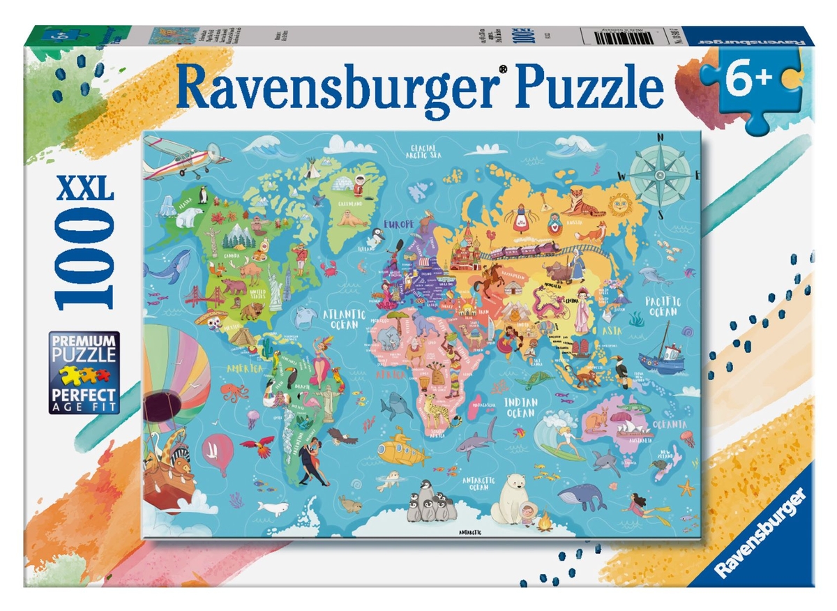 Ravensburger Map of the World XXL Jigsaw - 100 Piece | CP00054296 ...
