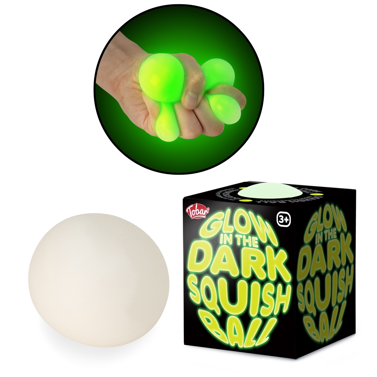 Tobar Glow In The Dark Squish Ball | DP00054584 | Davies Sports