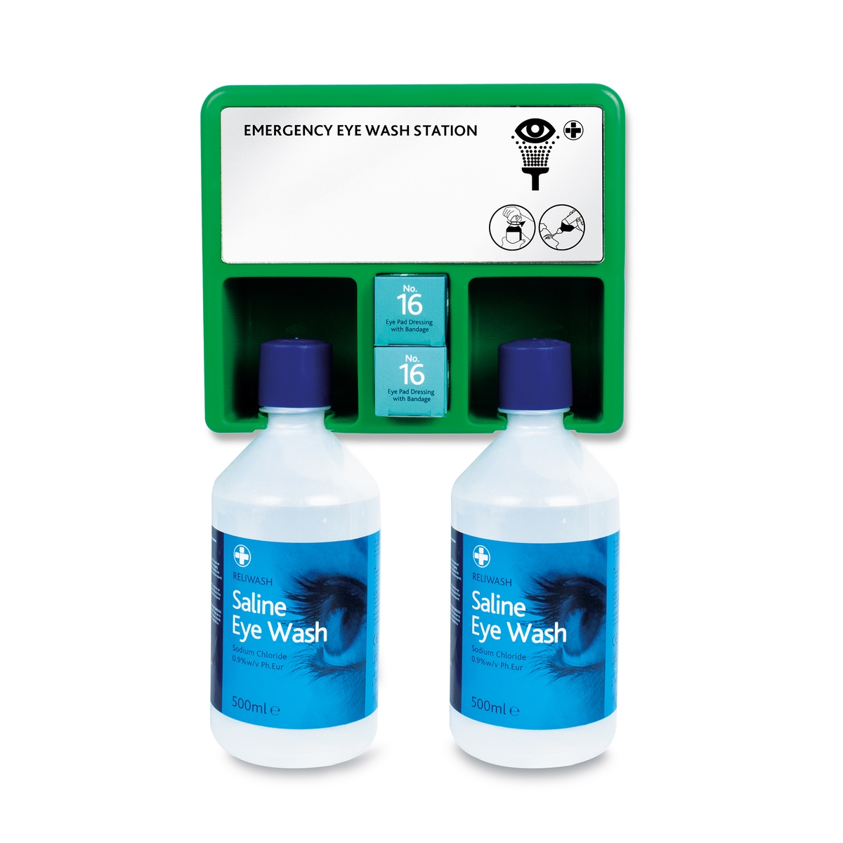 Reliwash Eye Care Point Complete 2 x Eye Wash and Eye Pads with Mirror ...