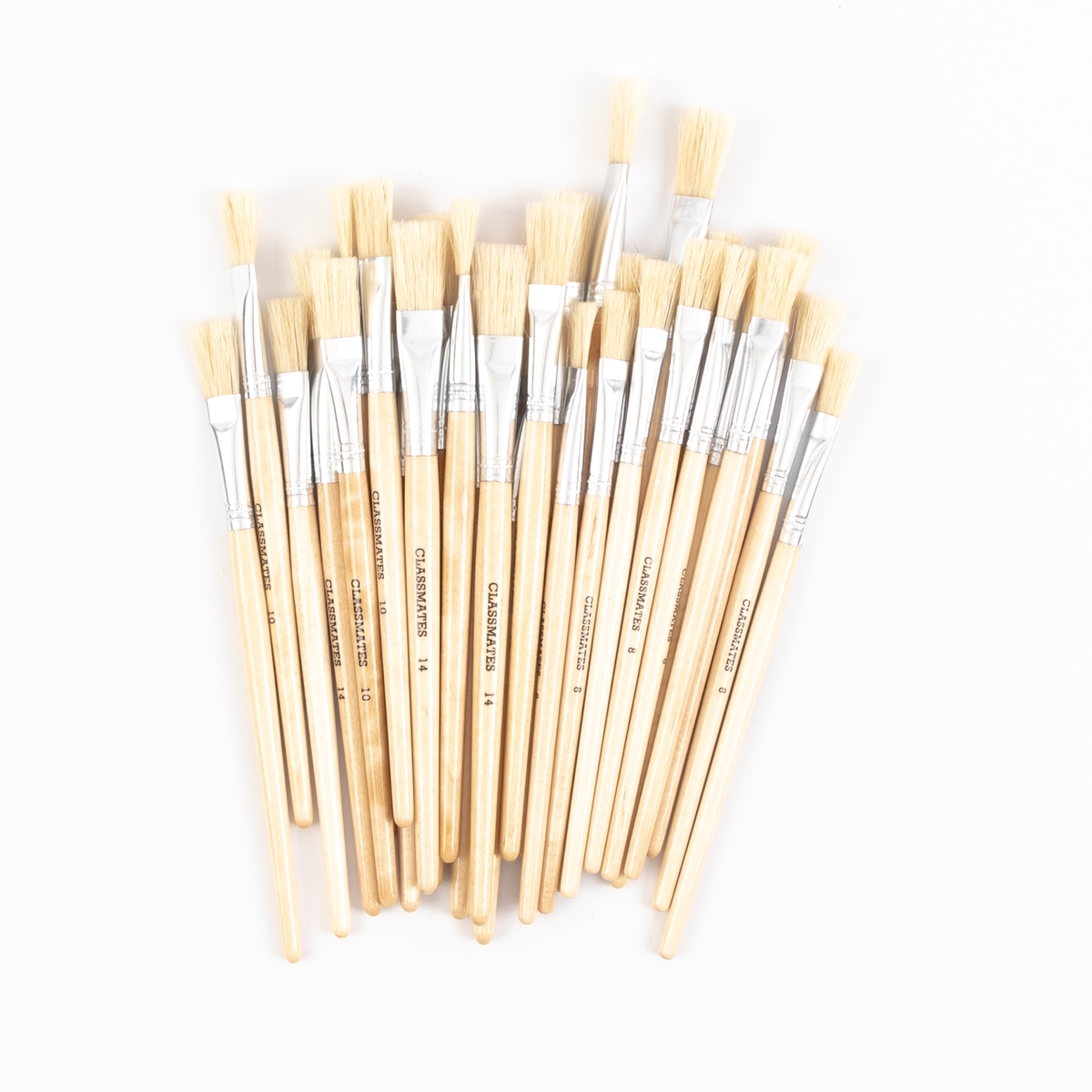 Classmates Short Flat Paint Brushes – Assorted Sizes - Pack of 30 ...