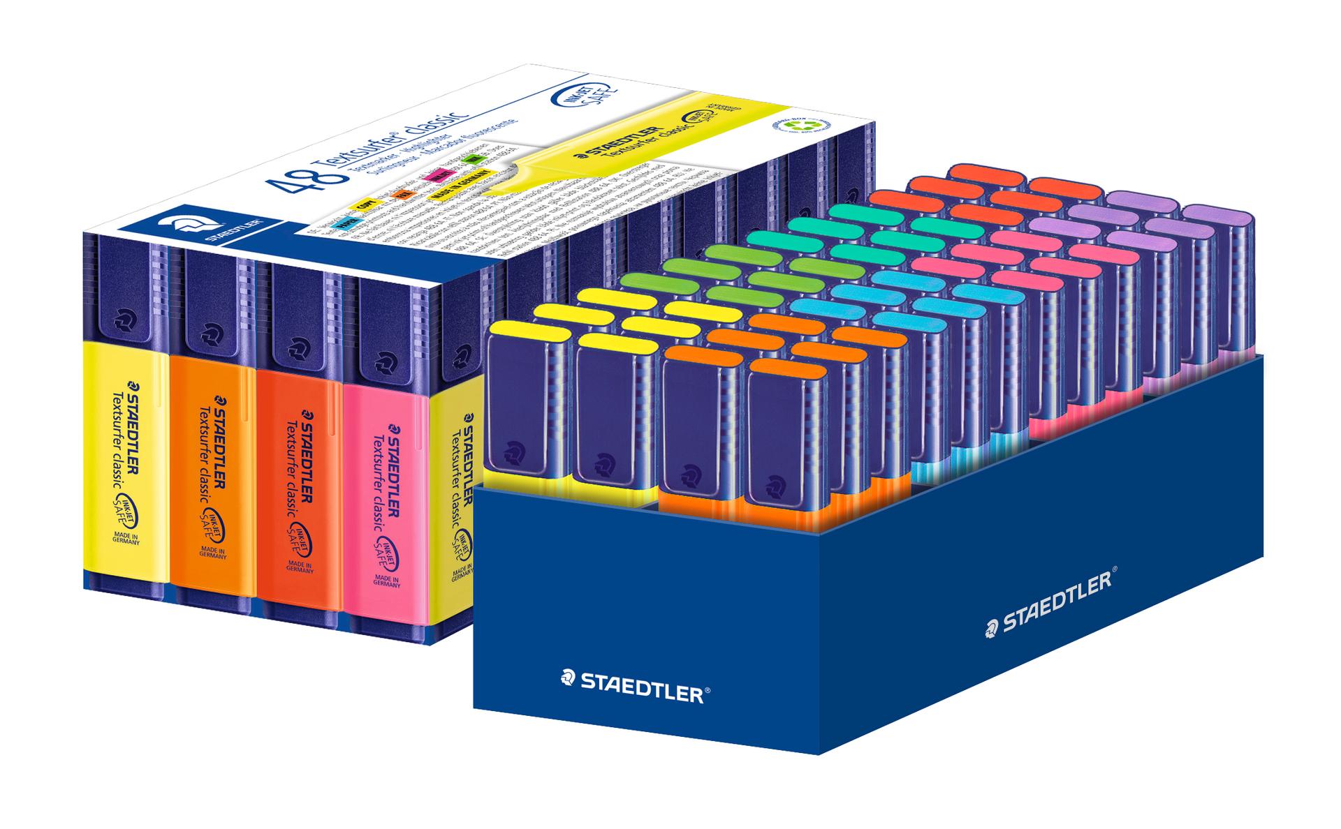 STAEDTLER Highlighter Class Pack - Assorted 8 Colours - Pack of 48 ...