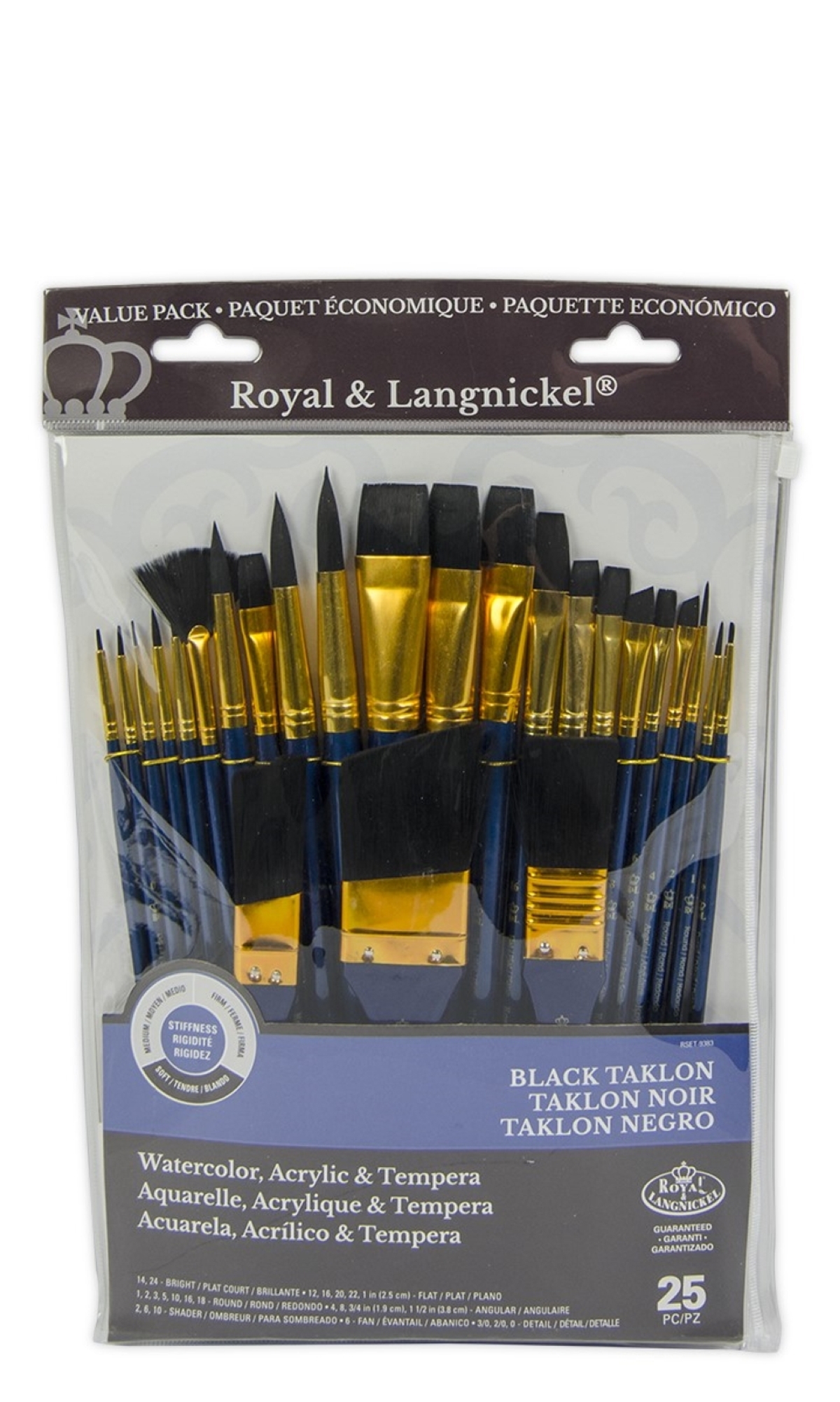 Royal & Langnickel Soft Black Taklon Brushes - Pack of 25 | CP00057802 ...