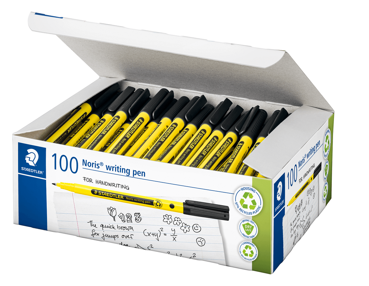 STAEDTLER Noris Handwriting Pen - Black - Pack of 100 | CP00057923 ...