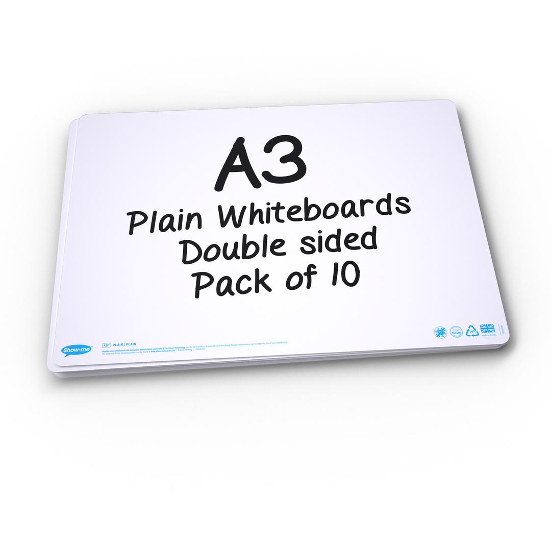 Show-me® A3 Plain/Plain Drywipe Boards - Pack of 10 | CP00058060 ...