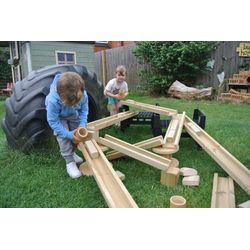GP00058064 Outdoor Wooden Water Channelling and Blocks 8 Channels 12 Blocks from Hope Education GLS