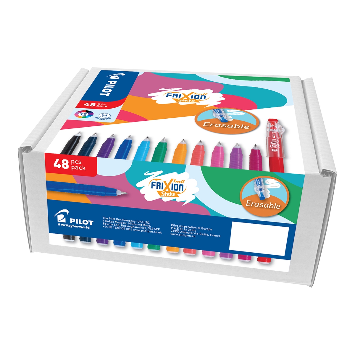 PILOT FriXion Erasable Stick Pens - Assorted - Pack of 48 | CP00058235 ...