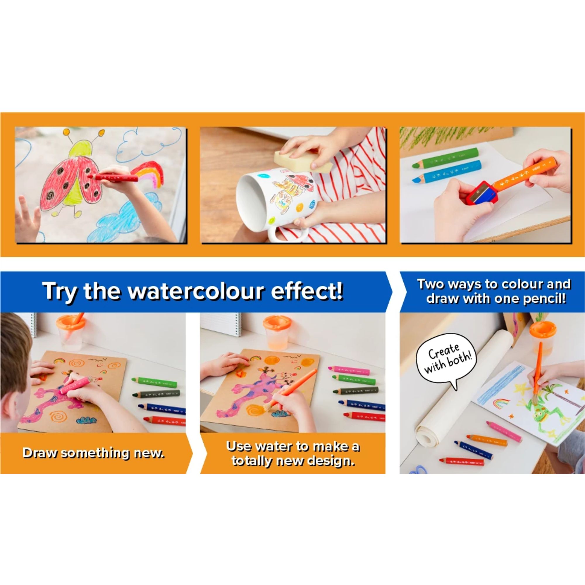 Crayola Pencils BiC® | Kids Multi-Surface Colouring Pencils - 12 Blue ...