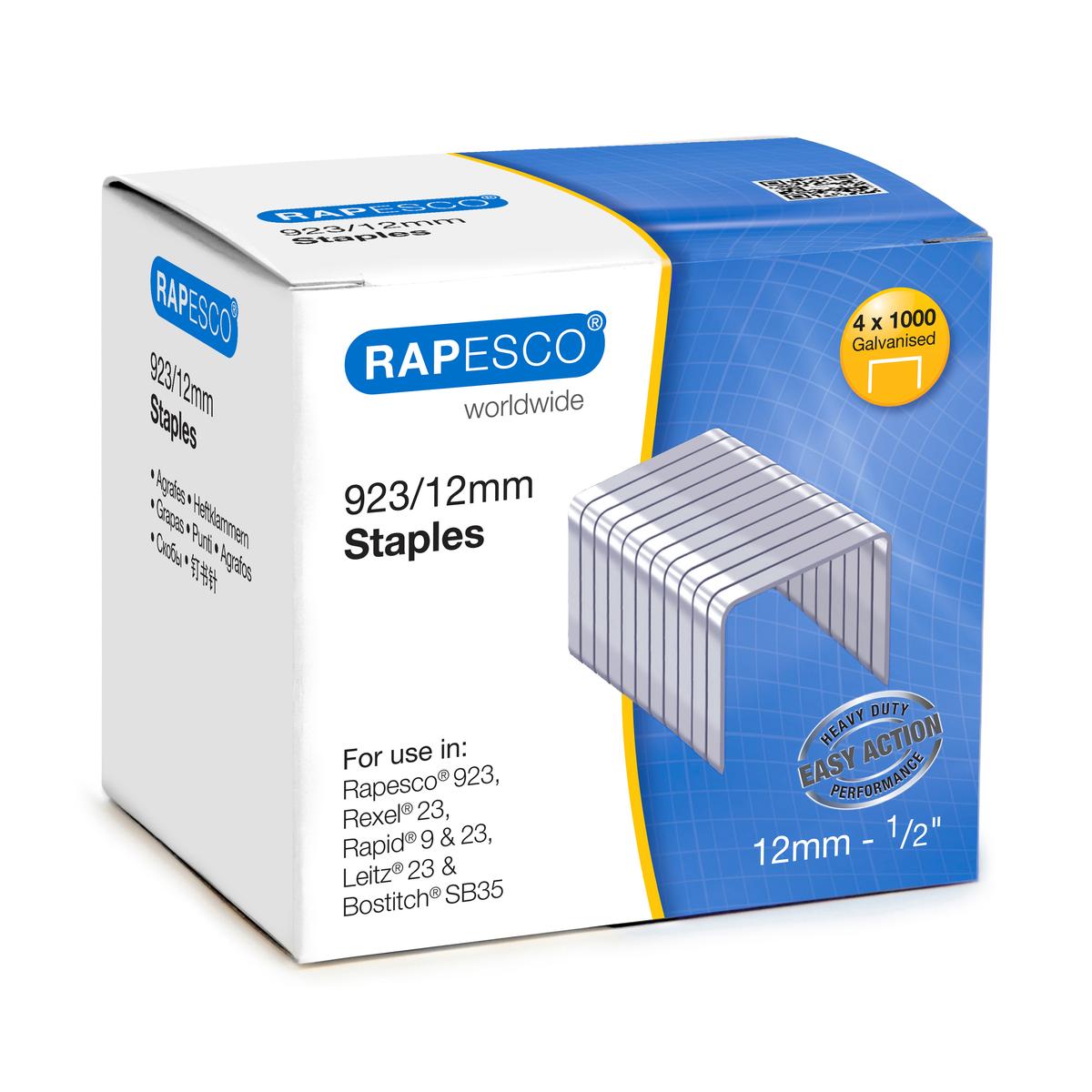 Rapesco Galvanised Staples - 923/12mm - Pack 4000 | CP00058770 | Findel ...