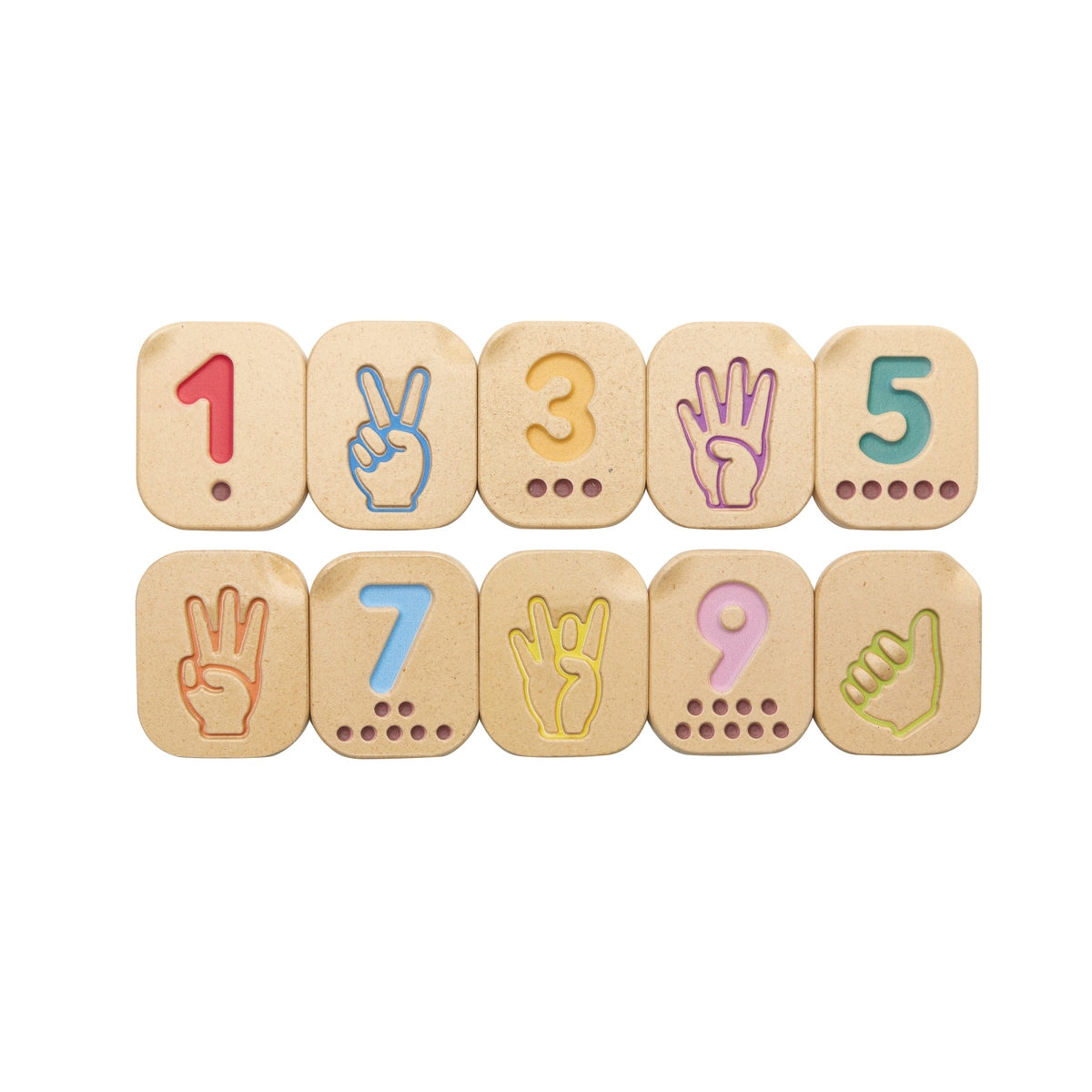 Wooden Sign Language Number Tiles 1-10 | CP00058943 | Findel Dryad