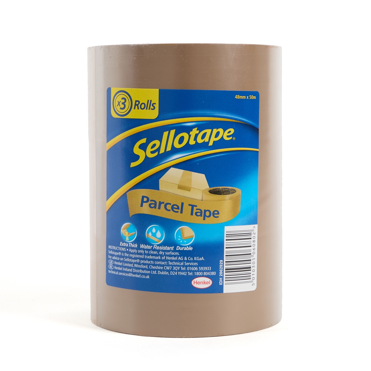 Sellotape Parcel Tape - Buff - 48mm x 50m - Pack of 3 | GP00060527 | GLS