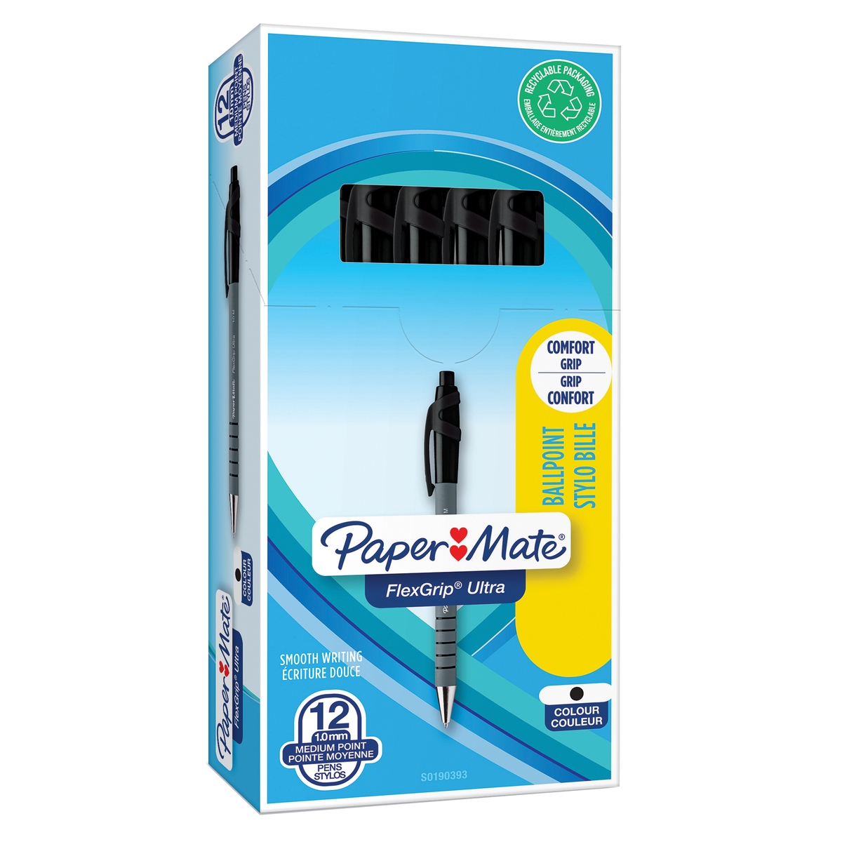 Paper Mate Flexigrip Ultra Retractable Ballpoint Pen - Black - Pack 12 ...