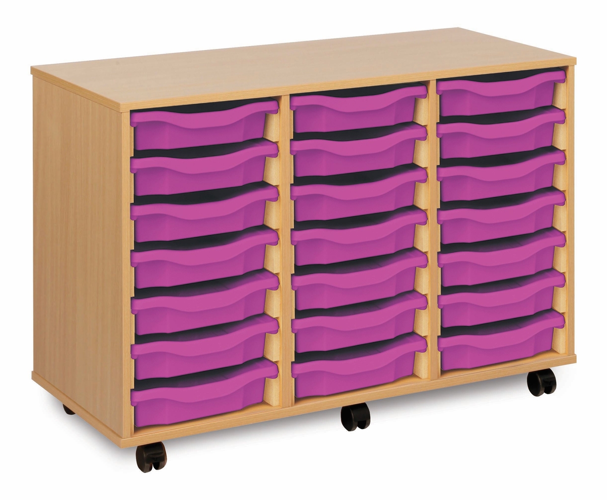 Tray Storage Unit with 21 Shallow Trays - Purple | HE1693897I | Hope