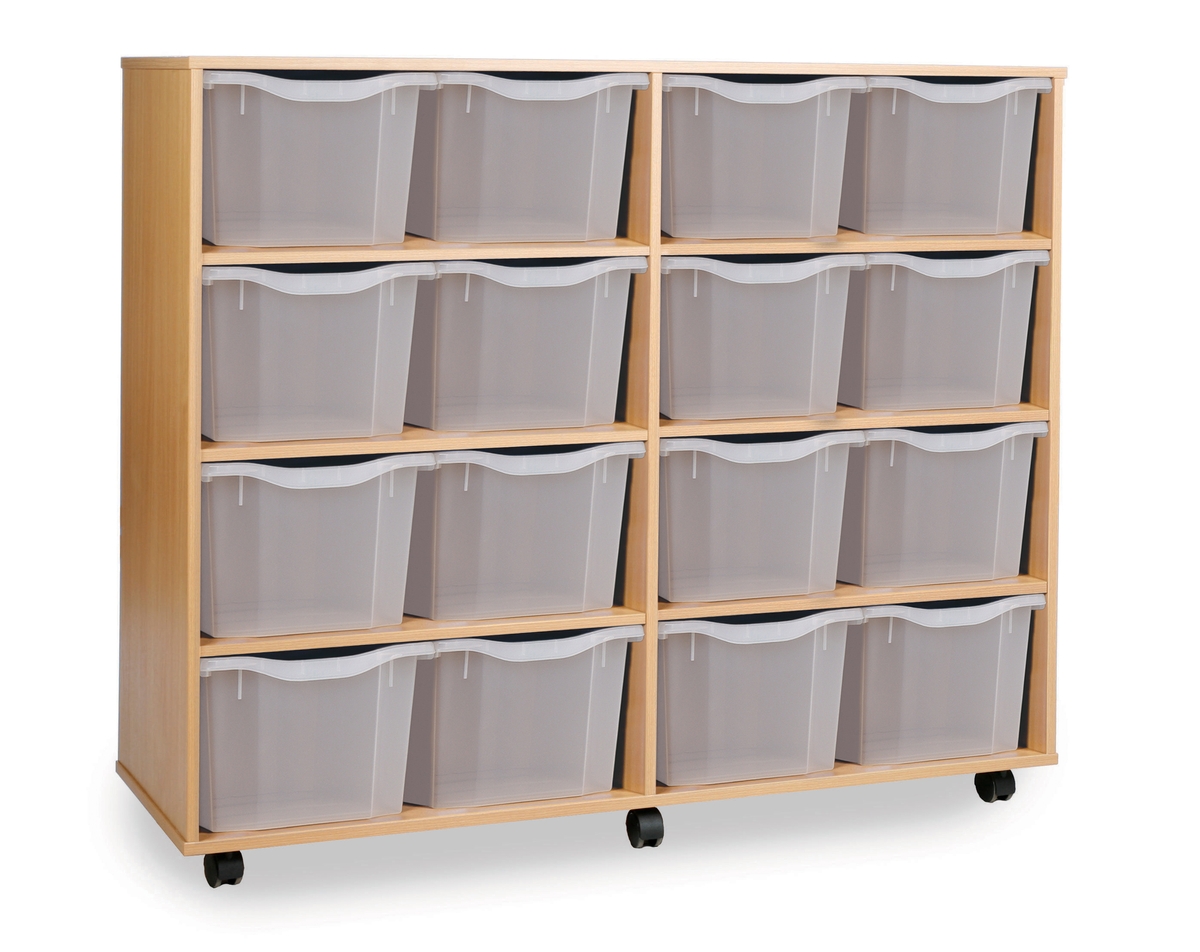16 Extra Deep Tray Storage Unit - Clear | G1698915J | GLS