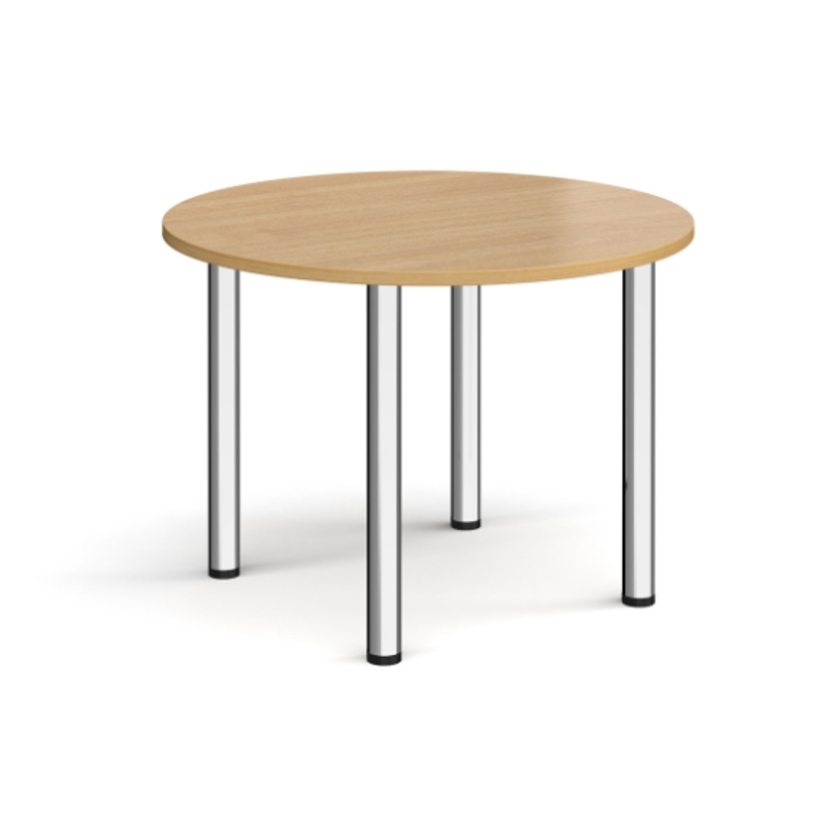 Turin Round Table With Chrome Legs Oak | HE1689064 | Hope