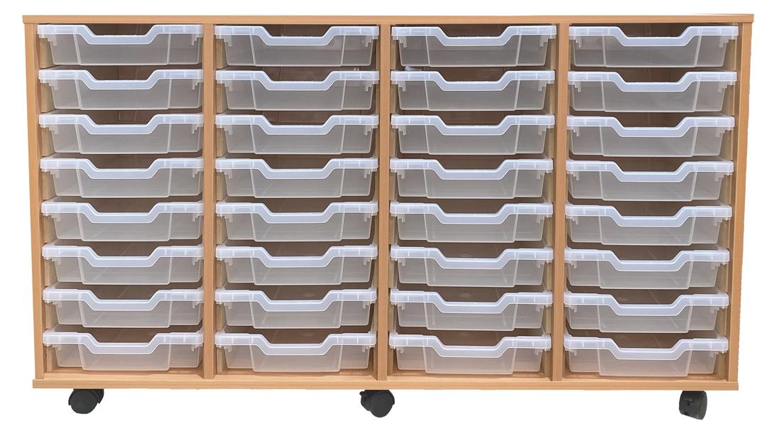 GALT Quad Unit with 32 Shallow Gratnell Trays - Beech - Clear ...