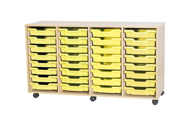 GALT Quad Unit with 32 Shallow Gratnell Trays - Maple - Yellow ...