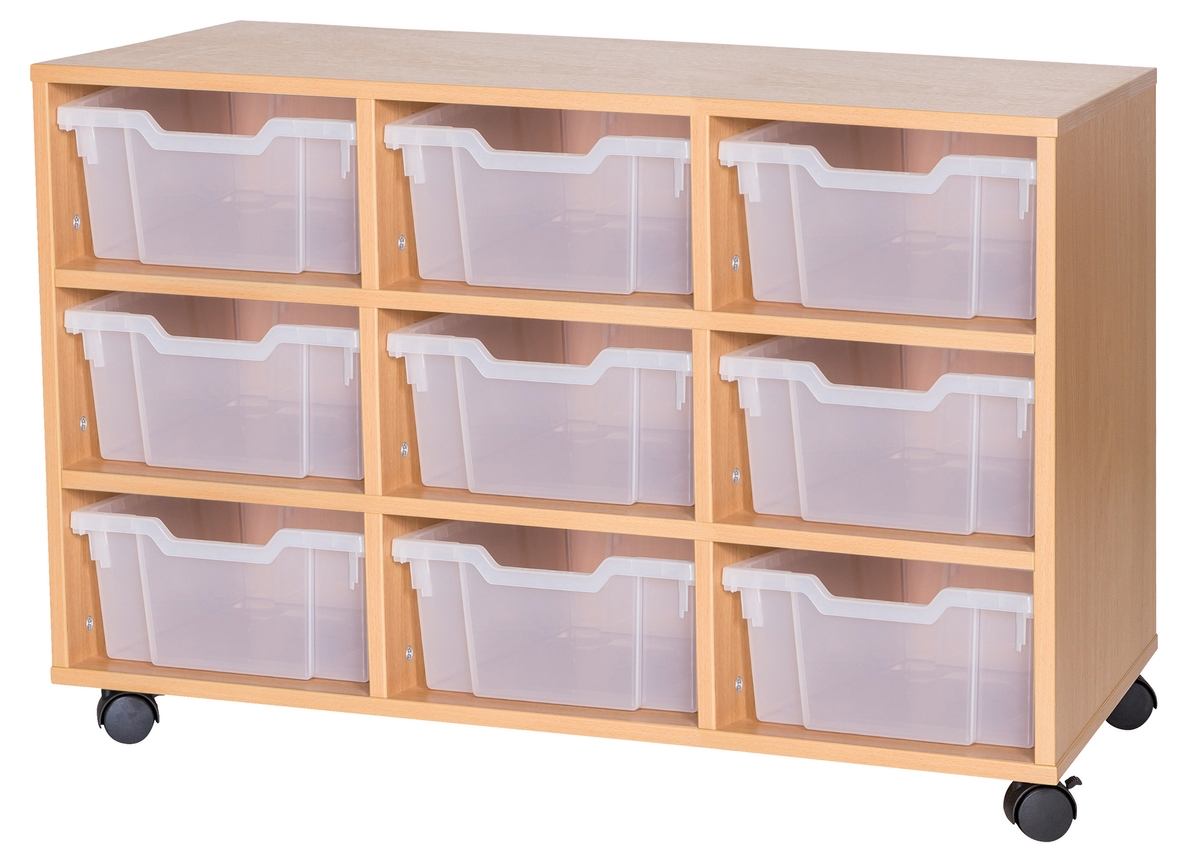 GALT Triple Unit with 9 Deep Gratnells Trays - Beech - Clear ...