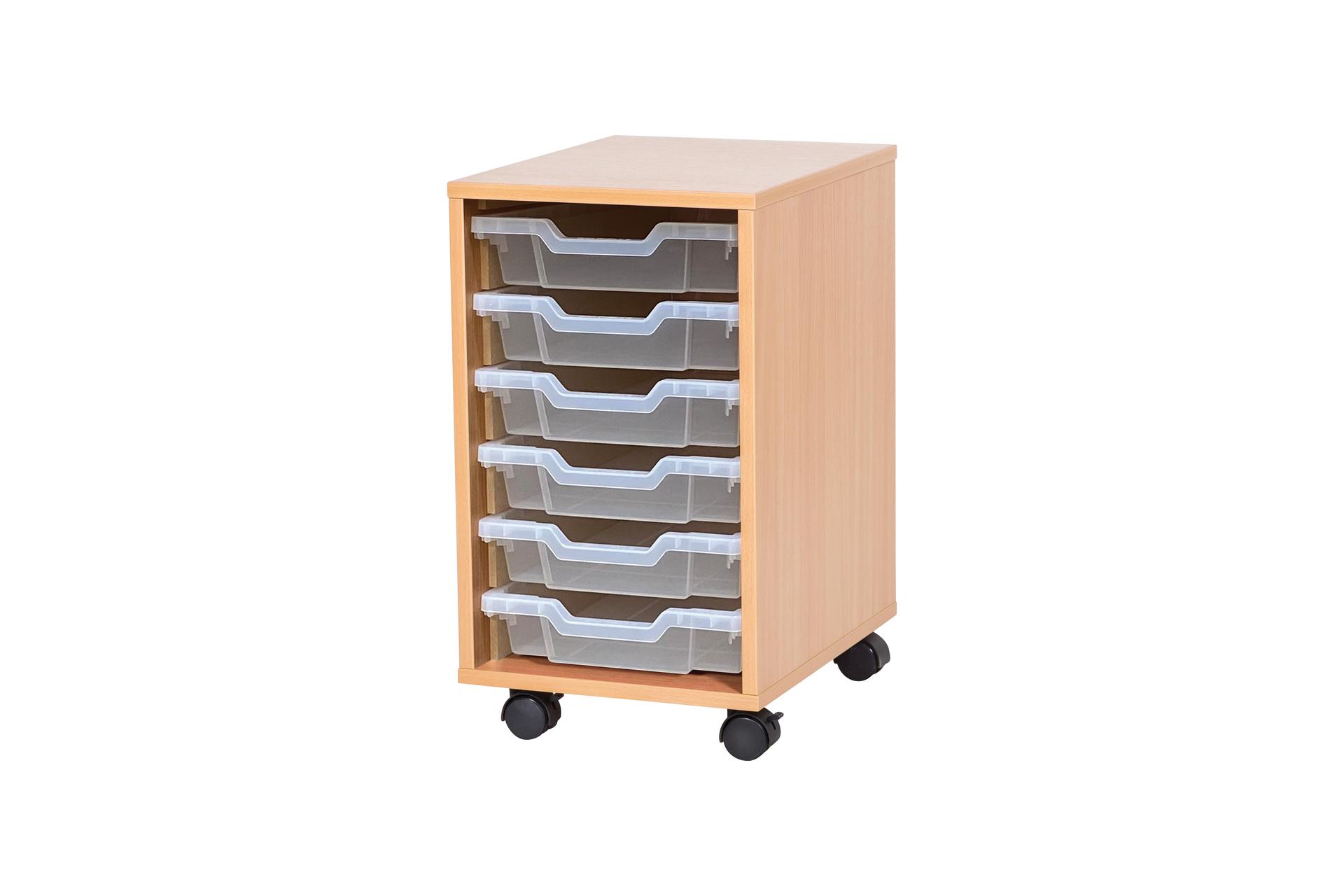 GALT Single Unit with 6 Shallow Gratnells Trays - Beech - Clear ...