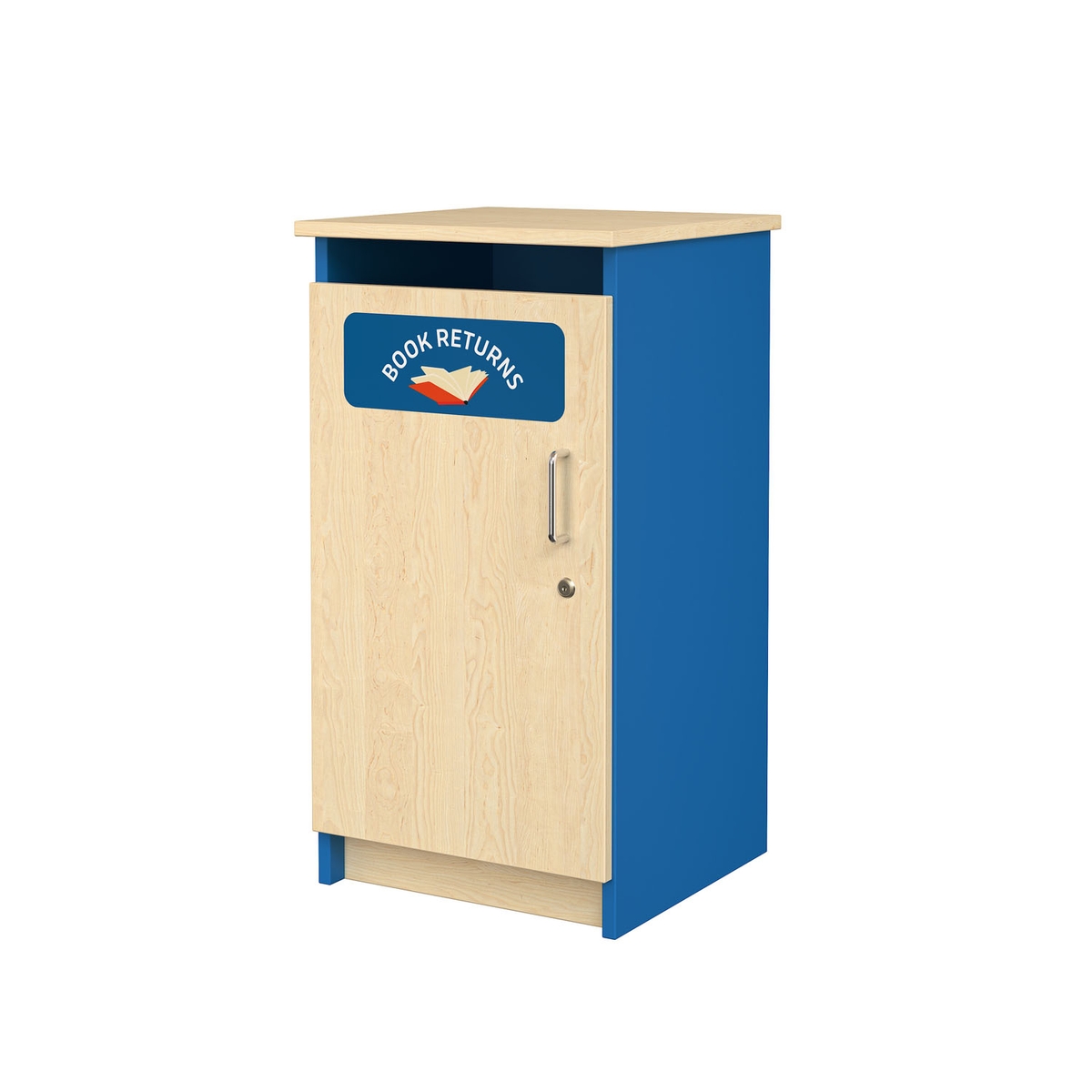 Library Book Return Unit - Maple/Blue | AP057279AA | AtoZ Supplies