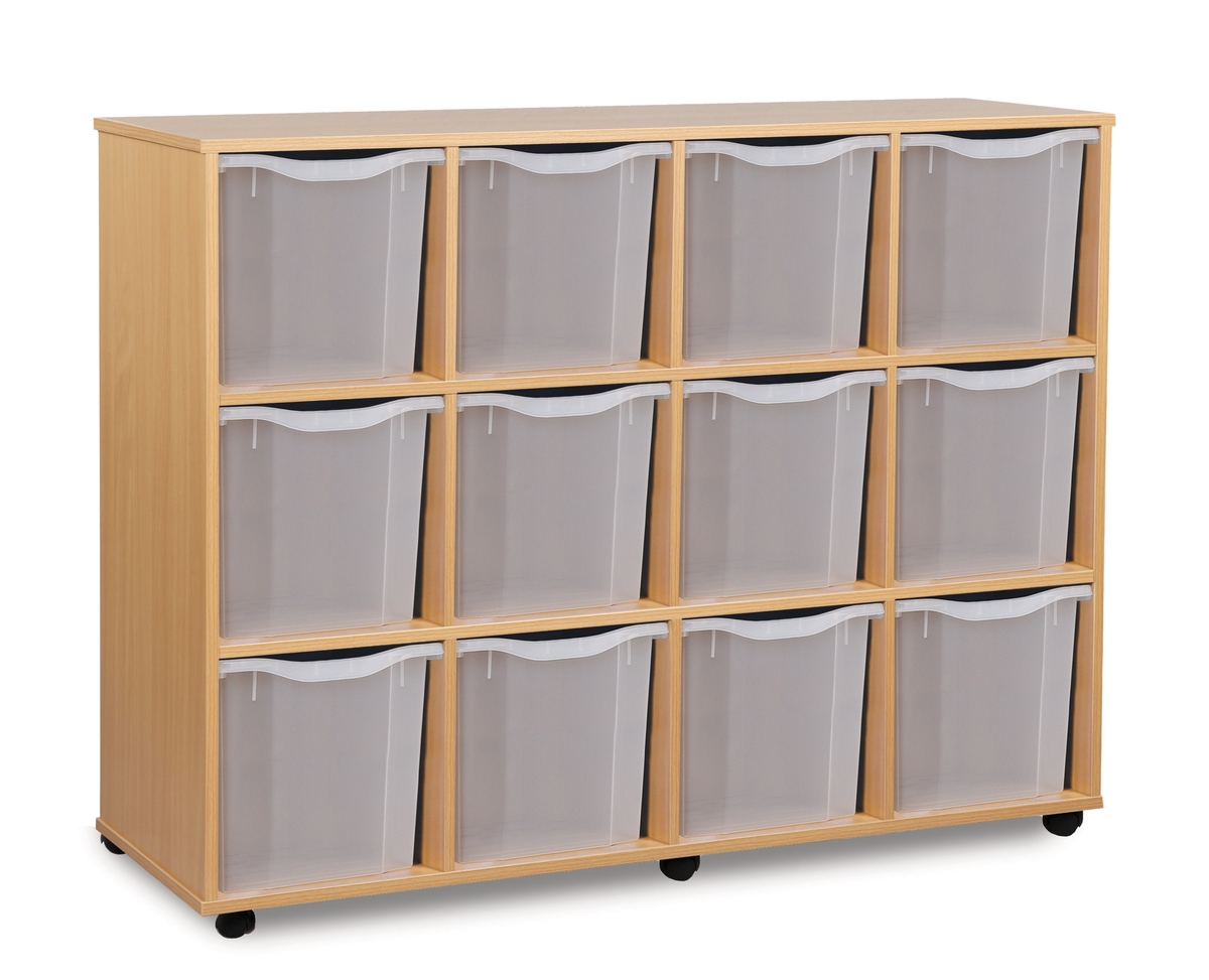 Classmates 12 Quad Tray Unit - Clear - Beech | HP057314CA | Hope