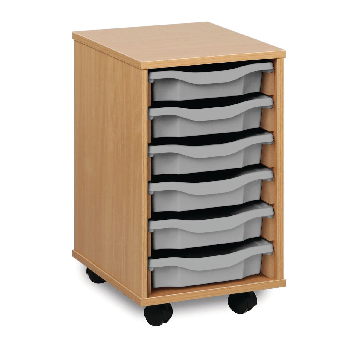 Classmates 6 Single Tray Unit - Grey - Beech | GP057319DA | GLS