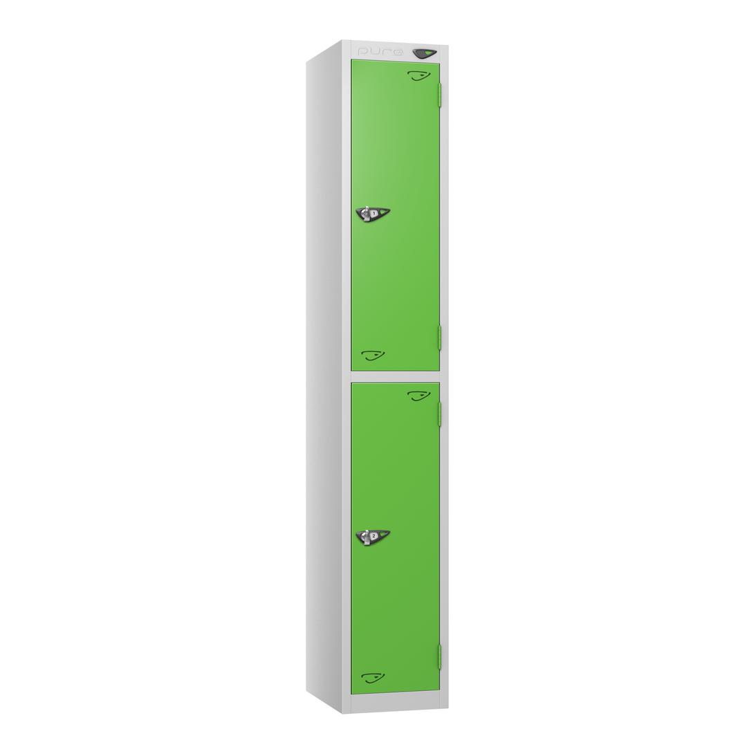 PURE Full Height, Flat Top Lockers - 30cm Depth - Green - 2 Door ...