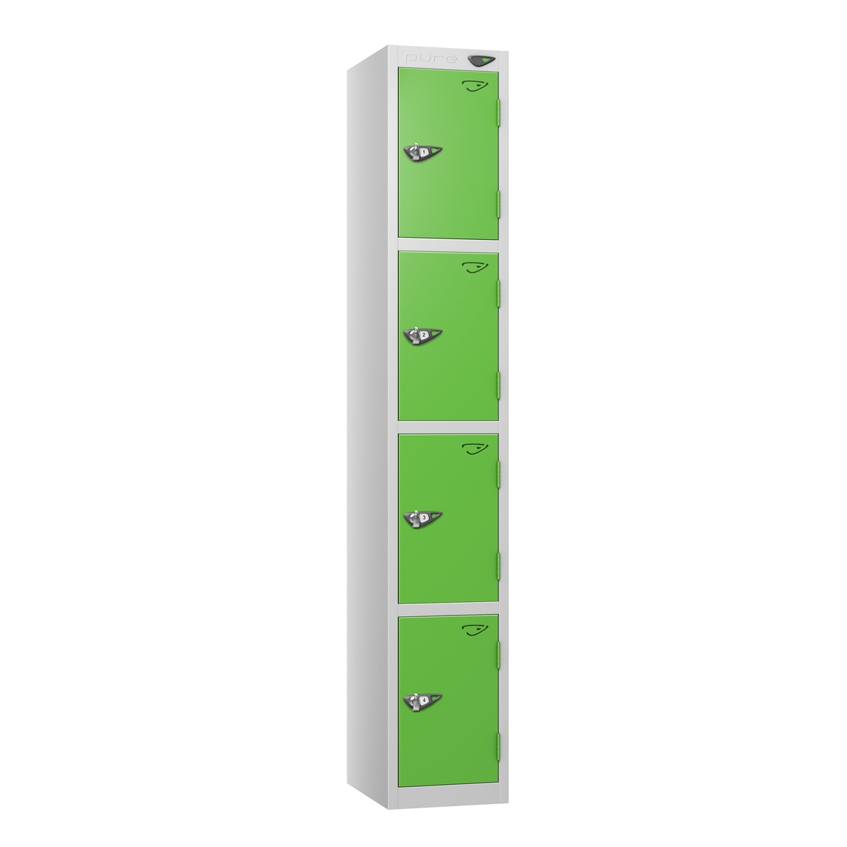 PURE Full Height, Flat Top Lockers - 30cm Depth - Green - 4 Door ...
