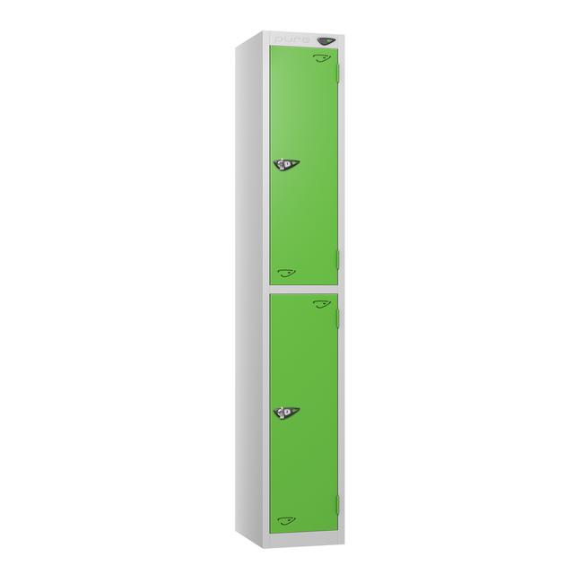 PURE Lockers - Full Height, Flat Top, Depth 45cm - Green - 2 Door ...