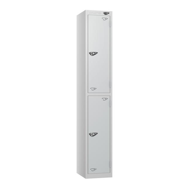 PURE Lockers - Full Height, Flat Top, Depth 45cm - Silver - 2 Door ...