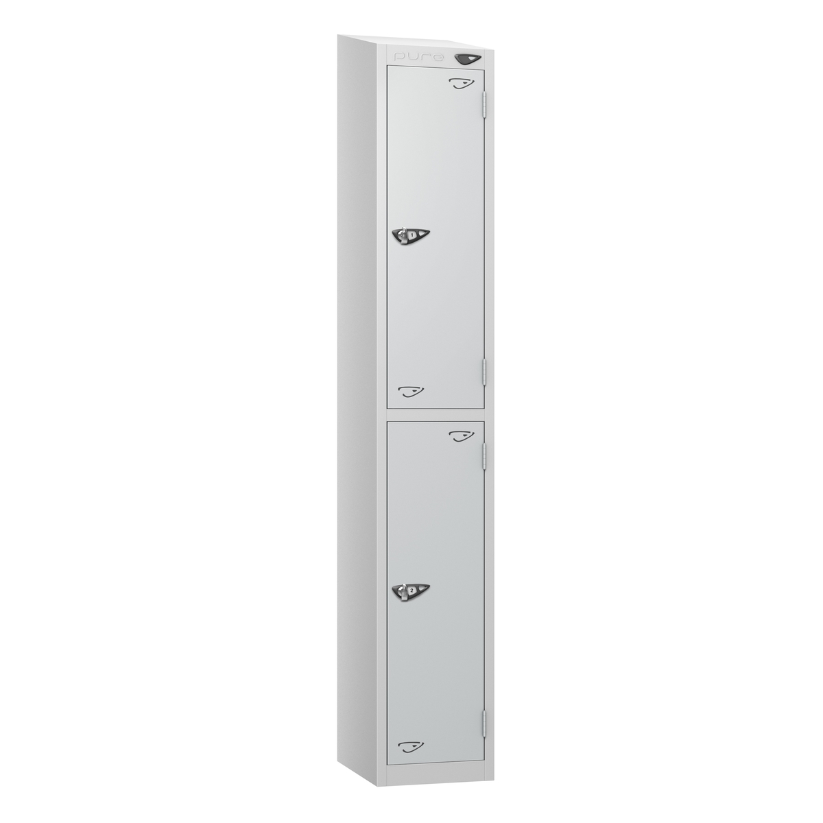 Full Height Sloping Top Lockers - 45cm Depth - Silver - 2 Door ...