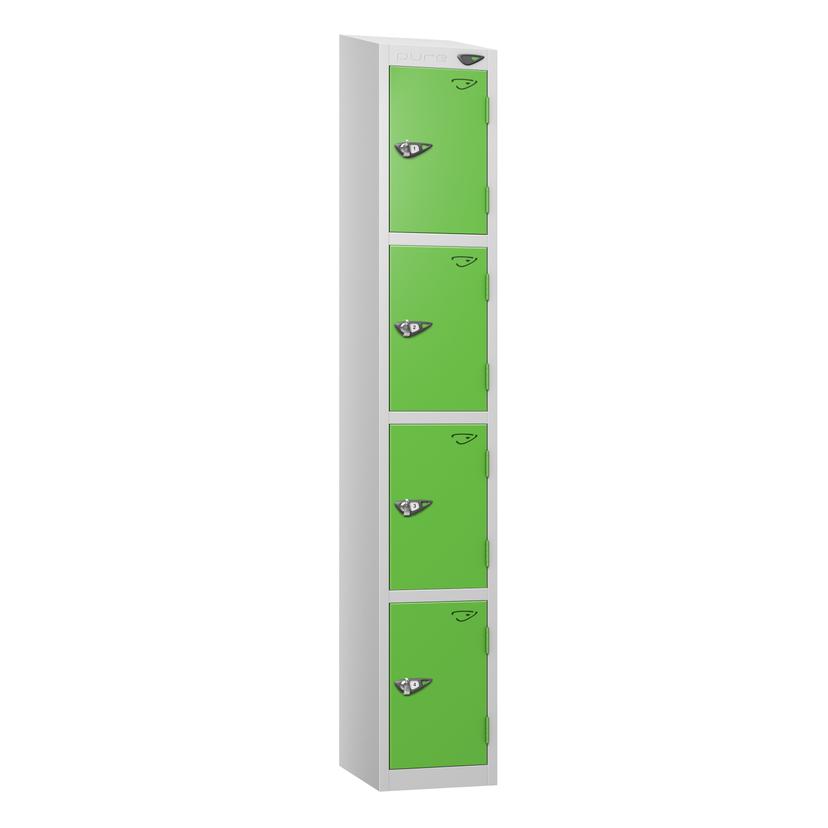 Full Height Sloping Top Lockers - 45cm Depth - Green - 3 Door ...