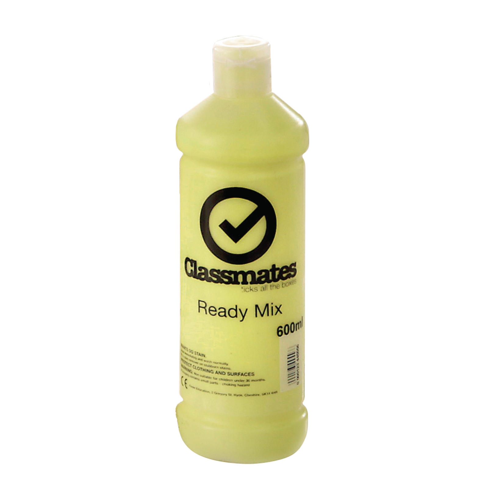Classmates Ready Mixed Paint in Lemon Yellow - Pack of 6 - 600ml Bottle ...