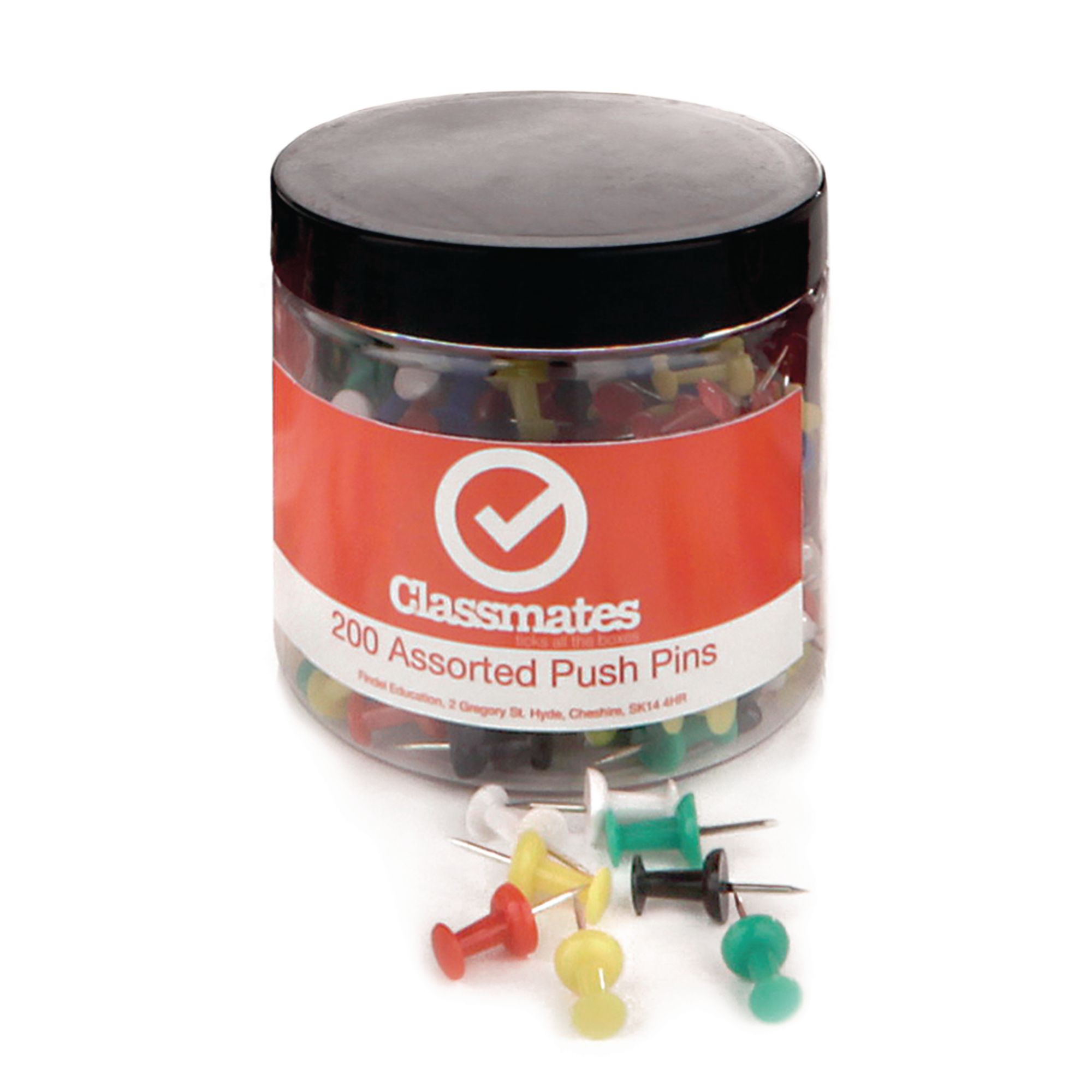 Classmates Push Pins Assorted - Pack of 200 | Hope Education