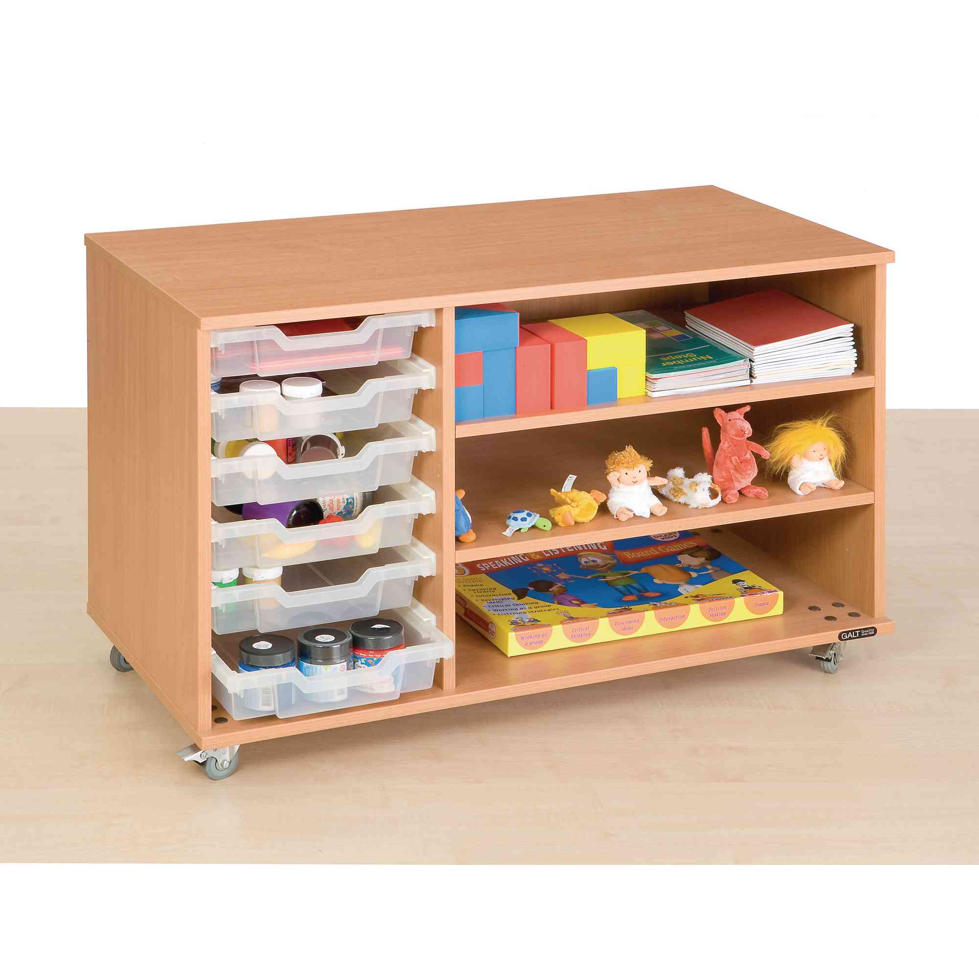 6 Shallow Tray Paper Storage Unit - Clear Trays | Hope Education