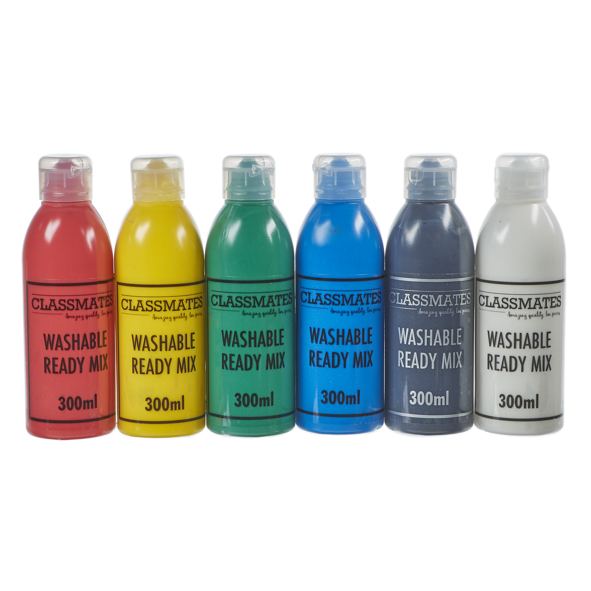 Classmates Washable Ready Mixed Paint in Assorted - Pack of 6 - 300ml ...