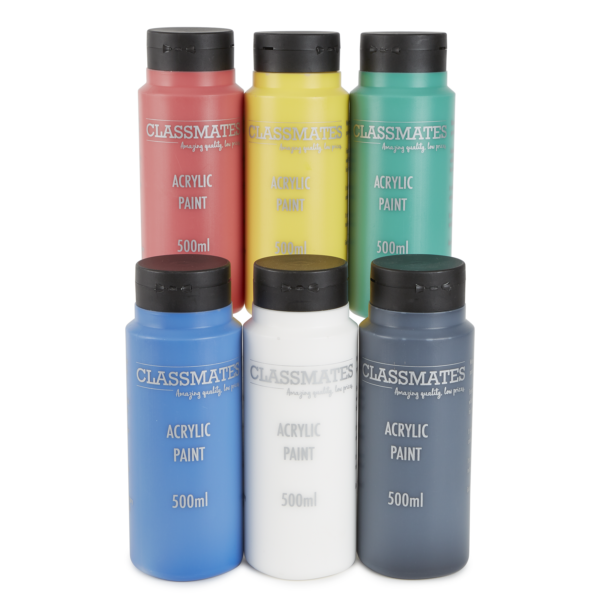 Classmates Acrylic Paint in Assorted - Pack of 6 - 500ml Bottle | Hope ...