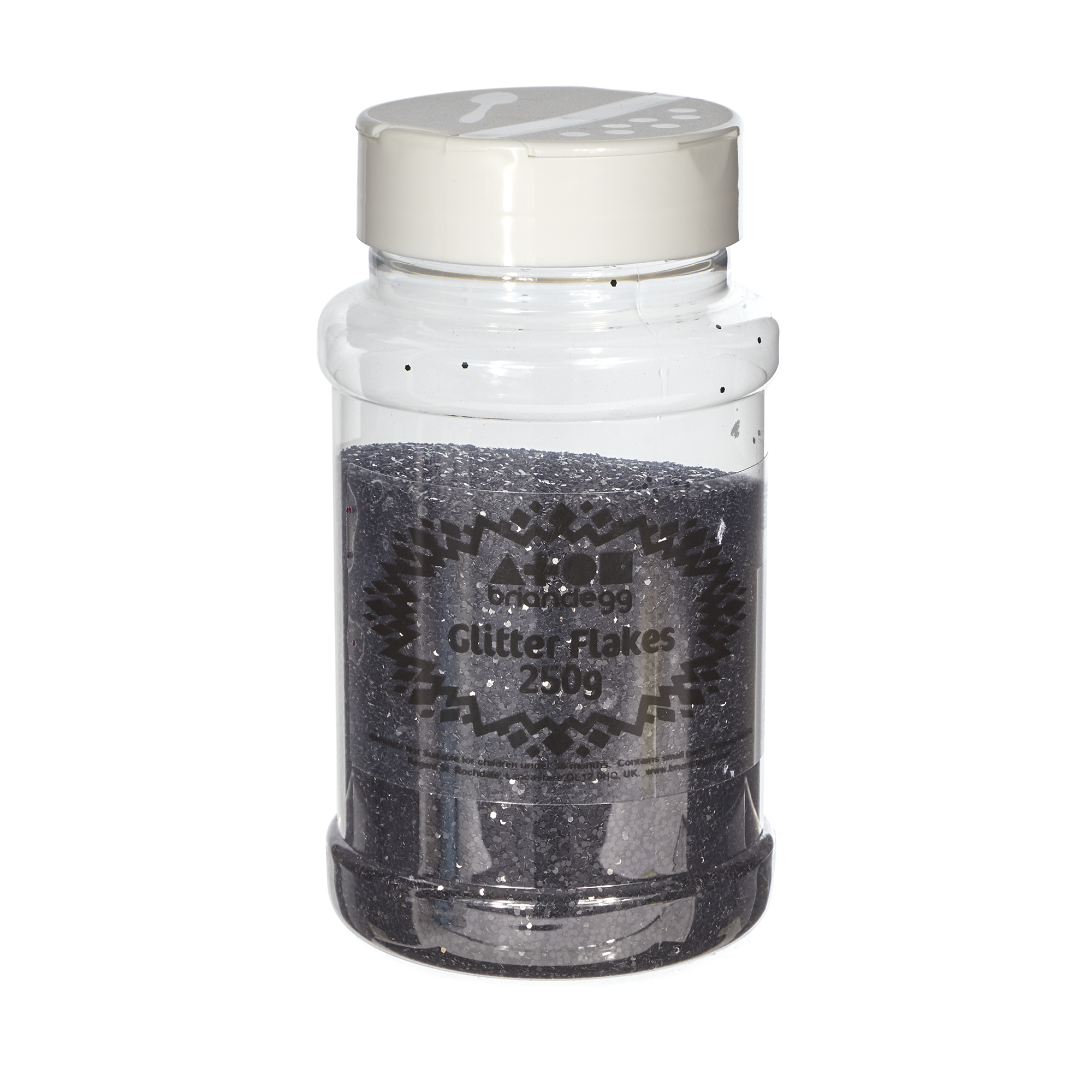 250g Glitter Flakes Black - HC1660068 | Findel International