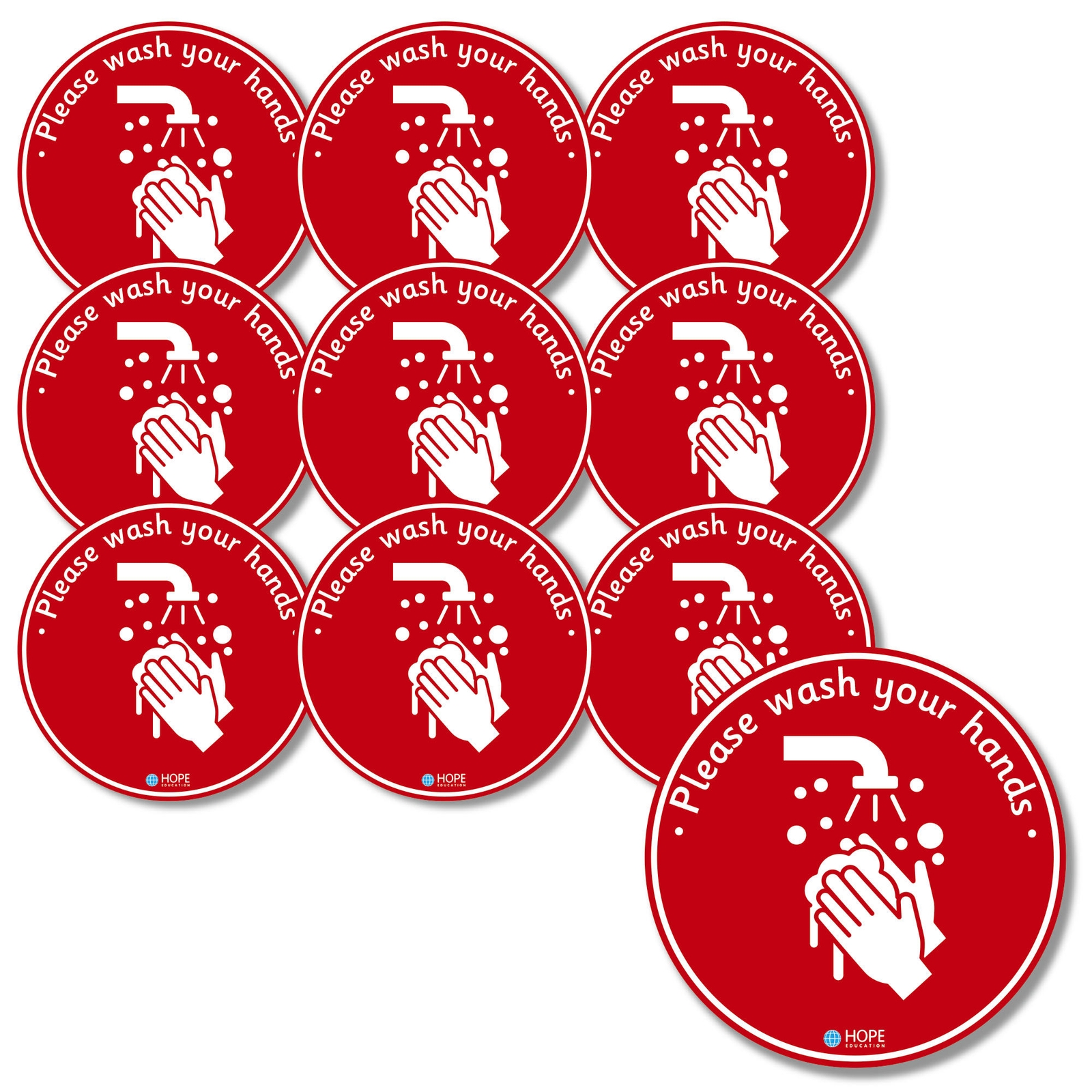 Hand Washing Floor Stickers from Hope Education - Pack of 10