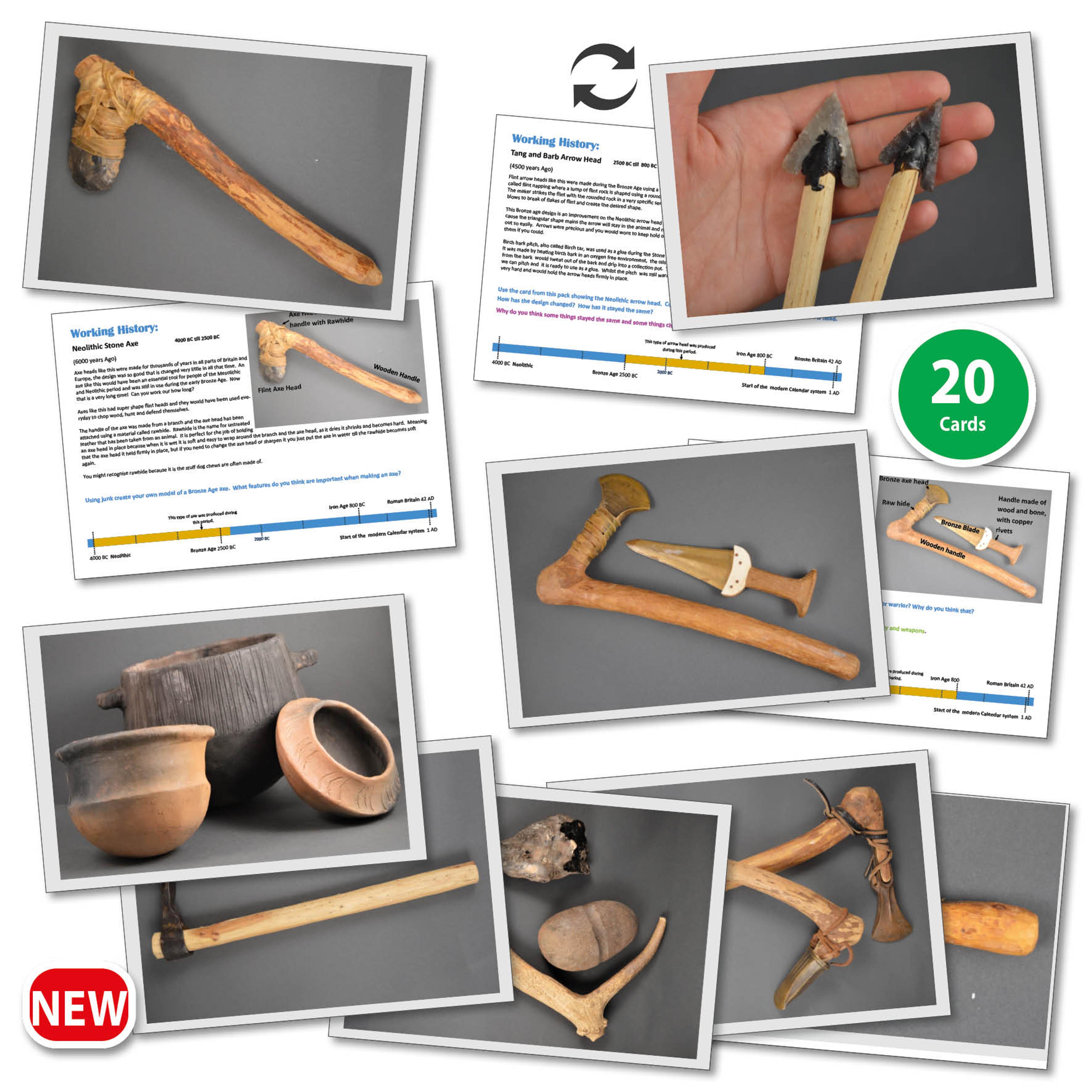 Working History... Prehistoric Artefact Cards | WG7900 | Findel Dryad