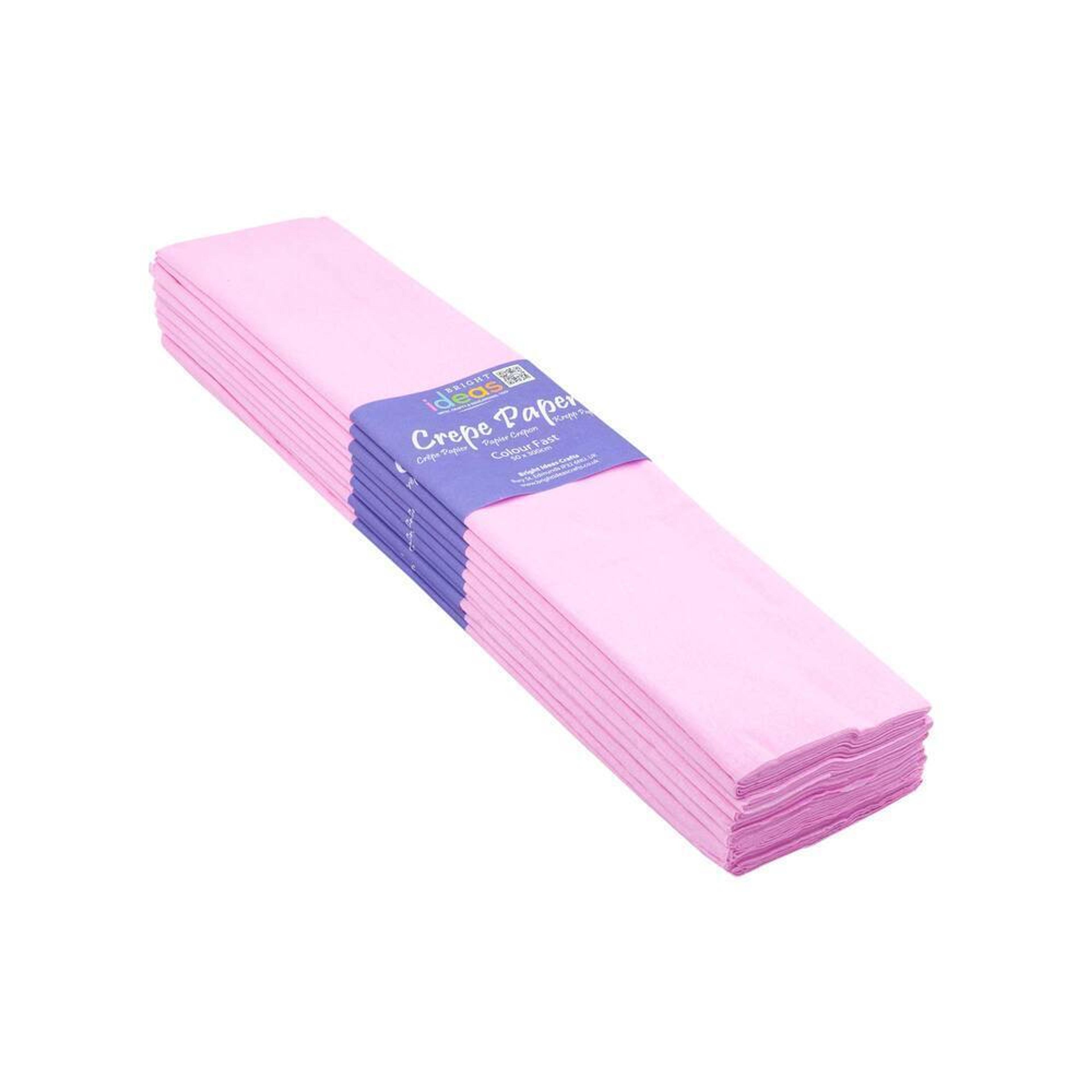 Crepe Paper Non-Bleed 50cm x 3m - Light Pink - Pack of 10 ...
