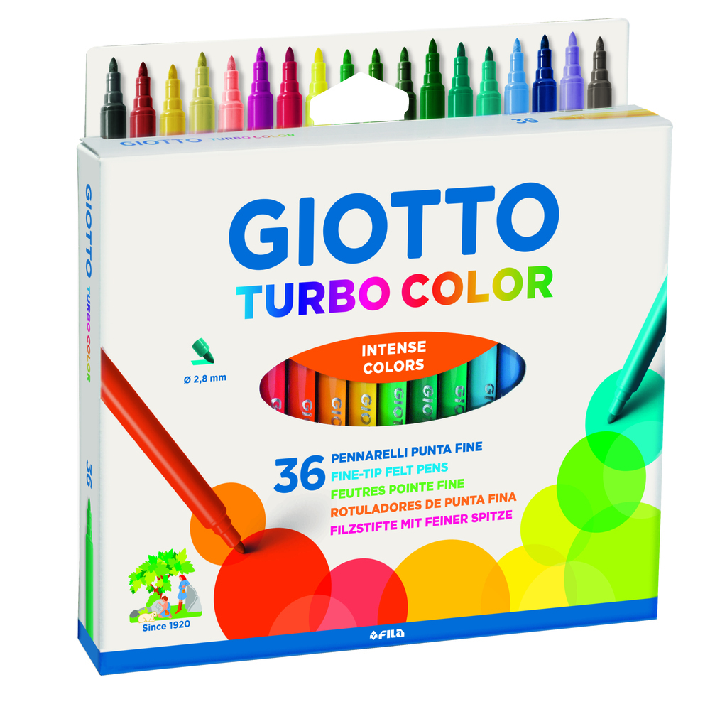 DRYDX0716 - Giotto Turbo Color Fine Felt Tips - Pack of 36 | Findel ...