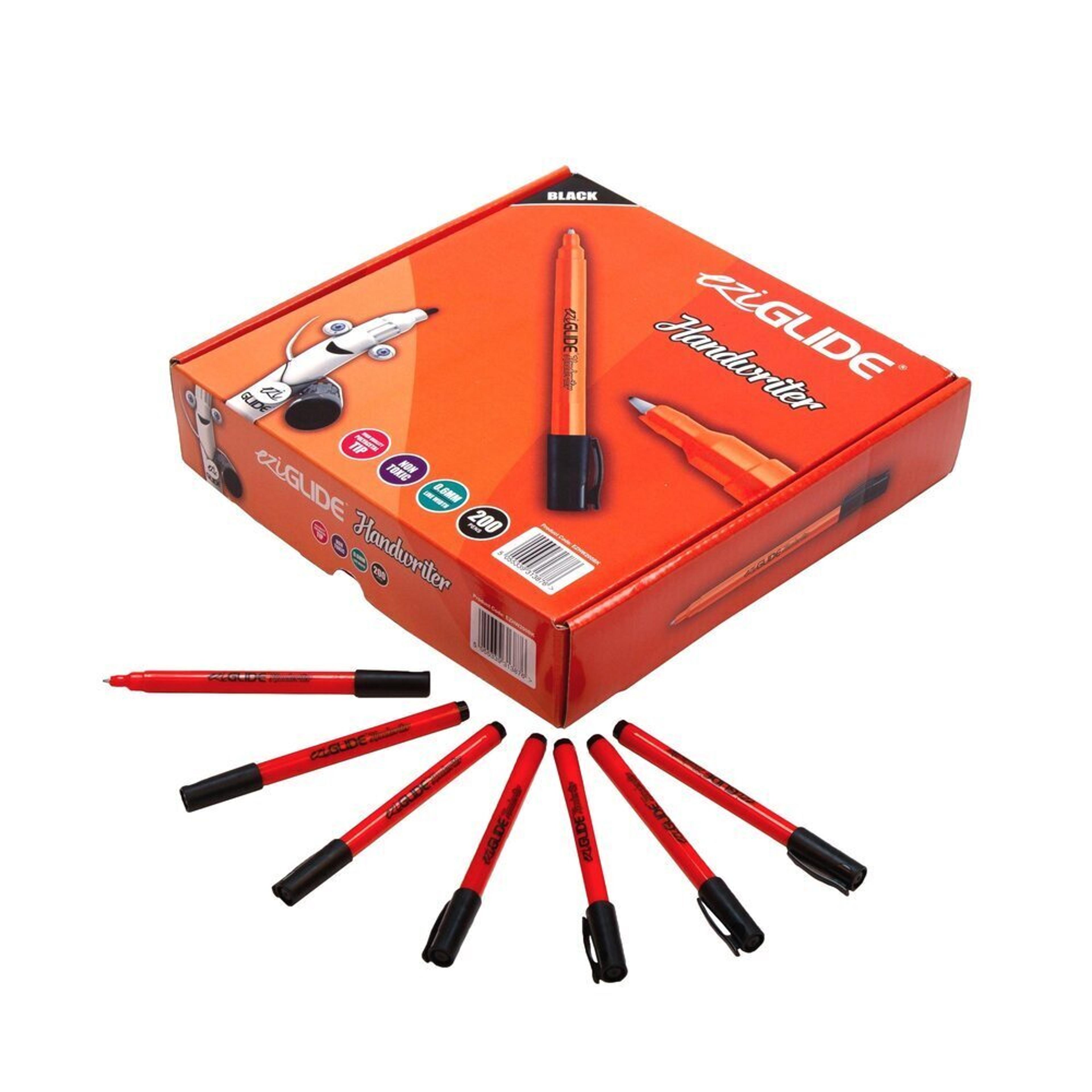 EziGlide Handwriter Pens Classpack - Black - Pack of 200 | DRYEZHW200BK ...