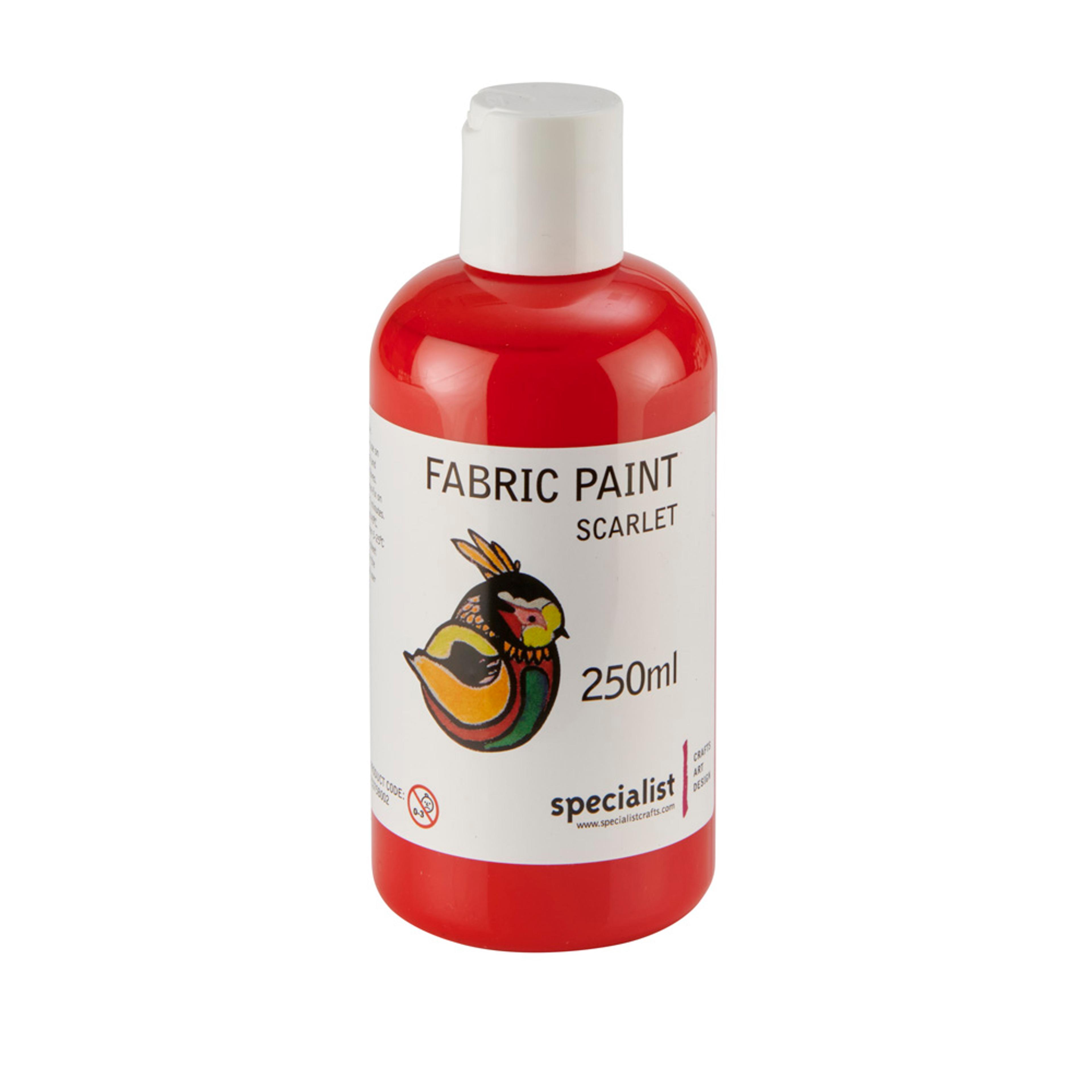 Specialist Crafts Fabric Paints 250ml - Scarlet | FC075B002 | Findel Dryad