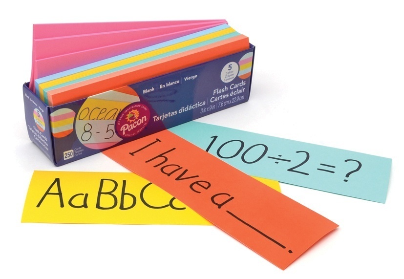 DRYFC250LRG - Blank Flash Cards Assorted Large - Pack of 250 | Findel ...
