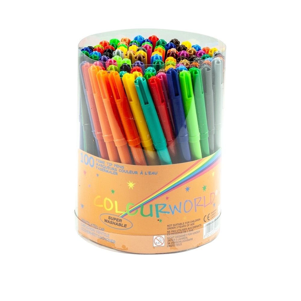 DRYFELT100T - Colourworld Childrens Felt Tip Assorted - Pack of 100 ...