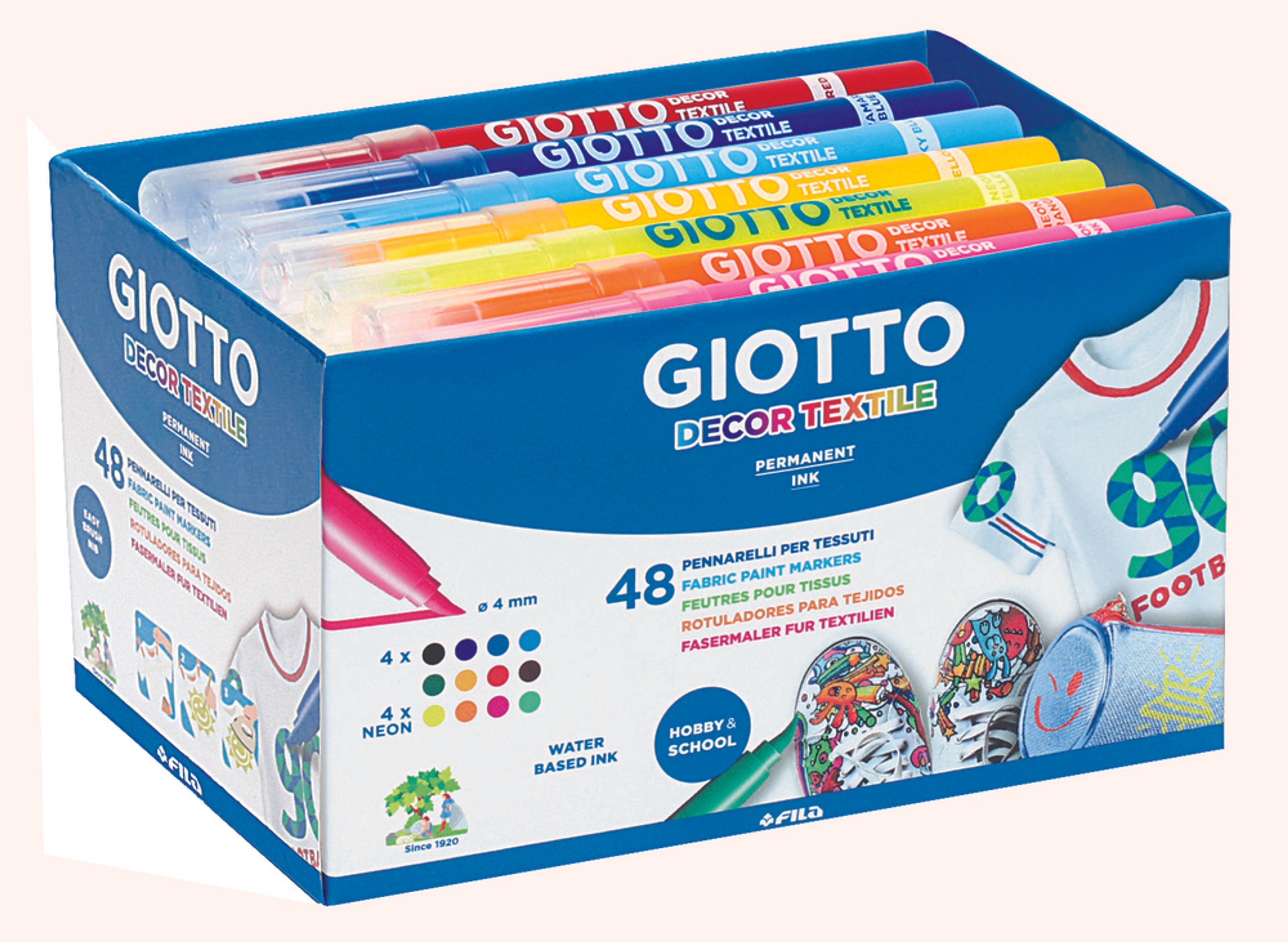 Giotto Textile Felt Tip Pens - Pack of 48 | DRYGT4947 | Findel Dryad