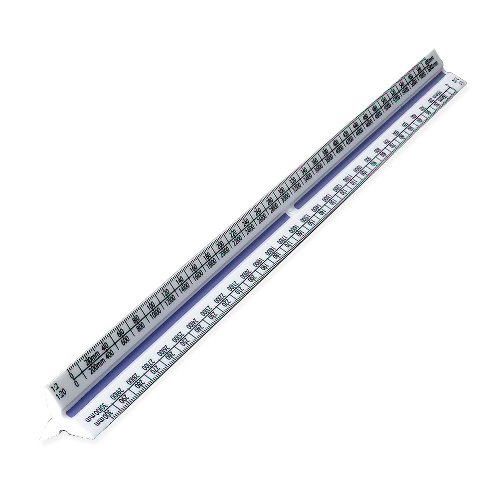 K960A - Plastic Tri-Scale 30cm Ruler | Findel Dryad UAE