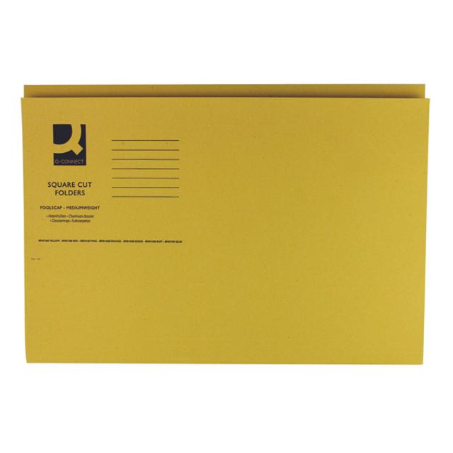 Square Cut Folders Medium Weight - Yellow - Pack of 100 | DRYSQFMWYW ...